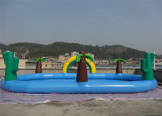 Fire - Retardant Children Blow Up Water Park Water Ball Pool With Rainbow And Tree