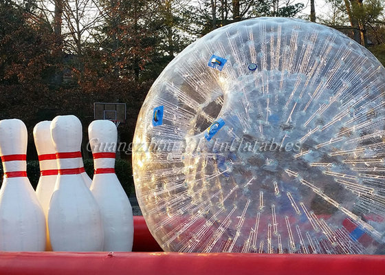 Adult Inflatable Bowling Games Zorb Ball Ramp , Hamster Ball Race Track