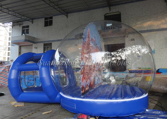 0.8mm PVC Beautiful Inflatable Outdoor Christmas Decorations Santa Snow Globe