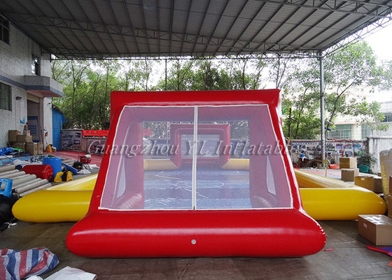 Funny Red Inflatable Soccer Arena For Playing Bubble Ball Football