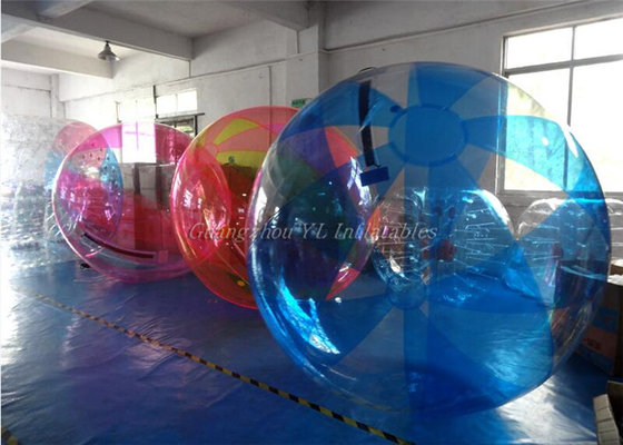 0.8mm PVC Half Color Water Walking Ball , Amusement Park Human Water Bubble Ball