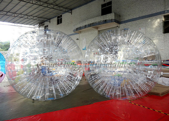 Transparent 2.8m x 1.8m PVC Inflatable Body Zorbing Ball For Rolling Ramp