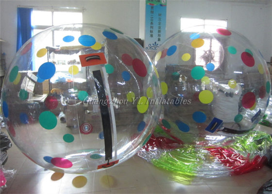 Colorful Dots 2m PVC Inflatable Water Walking Ball For Outdoor Aqua Park