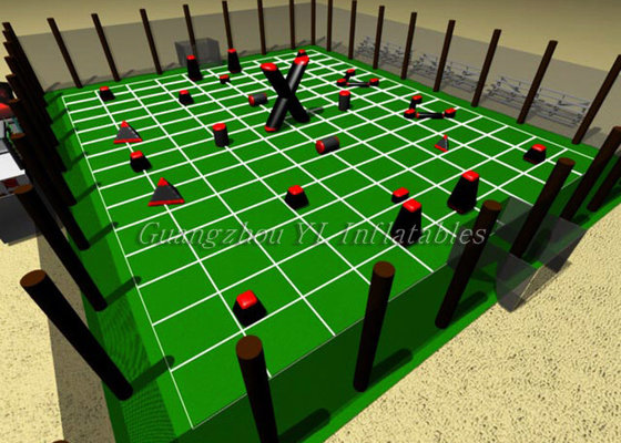 Commercial 0.6mm PVC Inflatable Paintball Air Bunkers Area With Logo Printing
