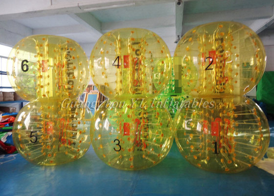 TPU 1.55m Body Zorb Ball , Inflatable Bumper Ball Green Yellow With Branding