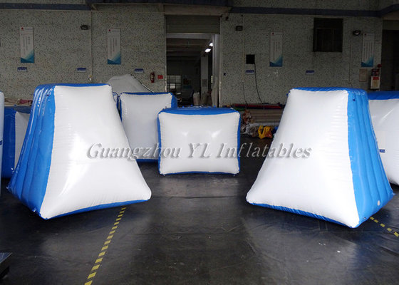 0.9 PVC Blue Inflatable Paintball Bunkers Inflatable Broken Wall For Shooting Game