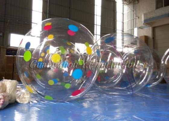 0.8mm PVC Funny Dots Inflatable Water Walking Ball For Aqua Park