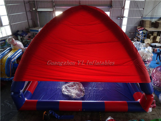 Red Aqua Inflatable Outdoor Toys Kids Swimming Pool With Tent