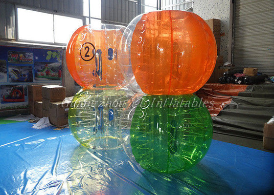 Inflatable Yard Toys Clear Body Bumper Ball Half Blue And Orange Color