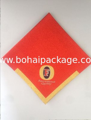 Permanent glossy adhesive beer label with gold or silver foil  aluminium foil beer neck label with logo printing