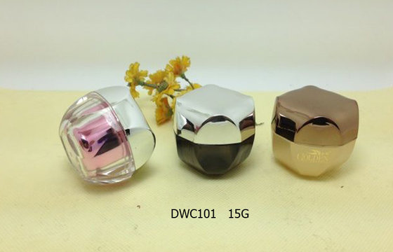 Custom Acrylic / Plastic Cosmetic Jars 15g For Skincare Cream
