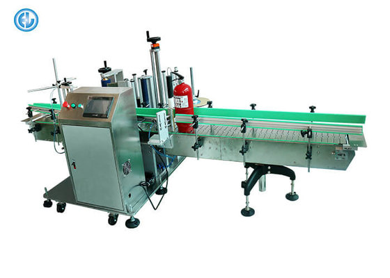Automatic Round Pail Bottle Label Applicator Machine , Plastic / Glass Label Machine