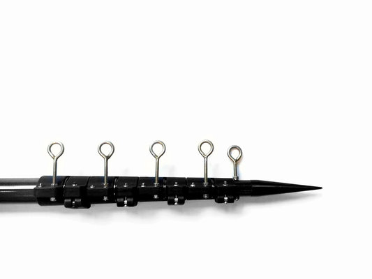24 Feet Black Carbon Fiber Outrigger Poles Retractable For 2'' Holders