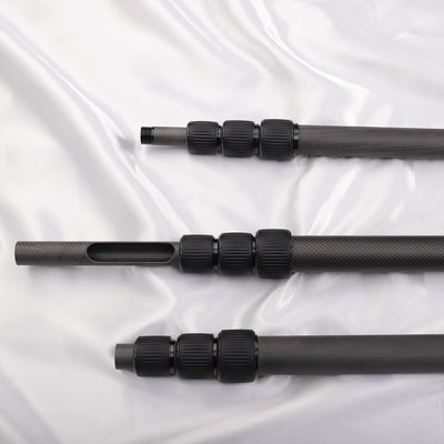 Lighter And Stronger Telescoping Tripod Pole Black Surface With 100% Carbon Fiber Materials