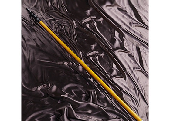 Yellow Carbon Fiber Telescopic Fishing Rod / Rigid Carbon Fibre Extendable Pole