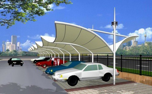 Arc Design Sun Shade Car Canopy Tents , Car Park Shade Structures Easy Install