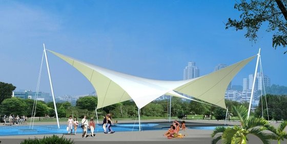 Luxury Swimming Pool Tents , PVDF Cover Fabric Roof Structures For Outdoor Shade