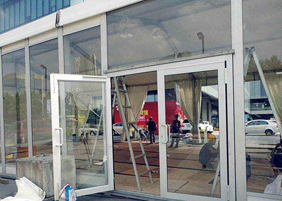 Fashion Large Party Tents PVC Fabric Buildings With Transparent Glass Wall Door