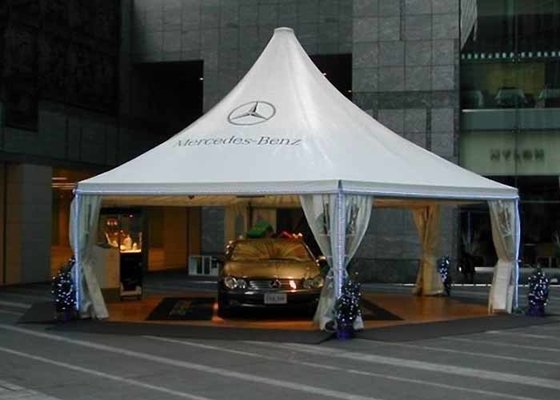 White Temporary High Peak Tents , Car Storage Shelter For Outside Trade Show