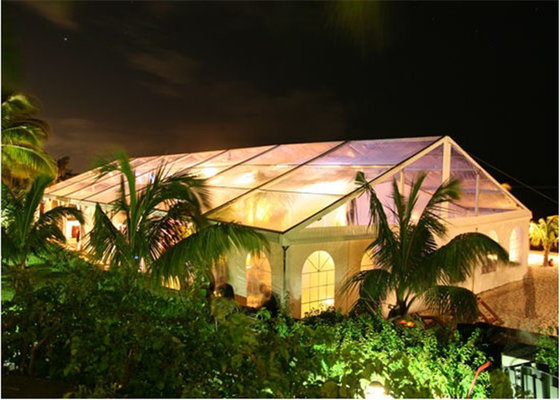 Used Aluminum Garden Party Tents , Large Outdoor Party Tents With Glass Wall
