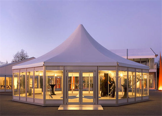 Luxury Hexagonal Outdoor Event Tents With Glass Wall for Trade Shows
