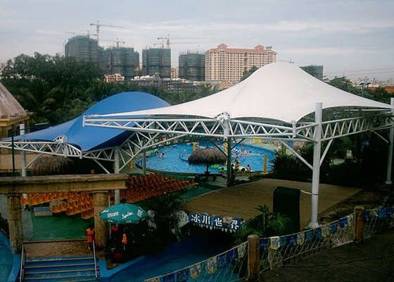 Triangle Swimming Pool Tents With PVDF Cover Steel Frame For Sun Shade