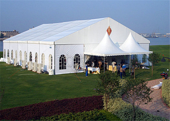 Strong White Wedding Tent For Rent For Parties With Roof Linings / Curtains