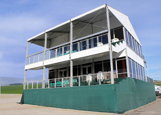 Aluminum 2 Layer Custom Event Tents Buildings With Transparent Glass Walls / Doors