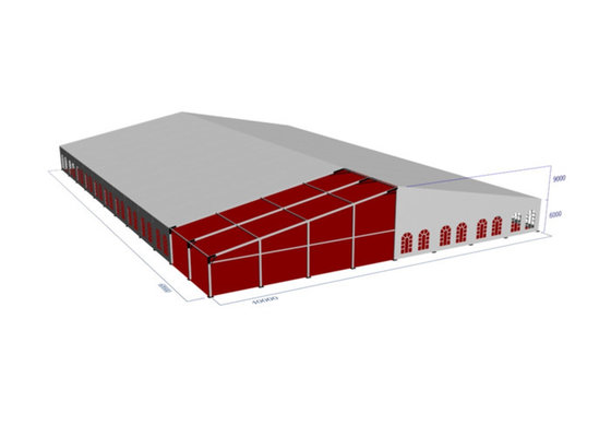 40m Large Span Big Temporary Garage Tent , Large Party Tents Fabric Covered