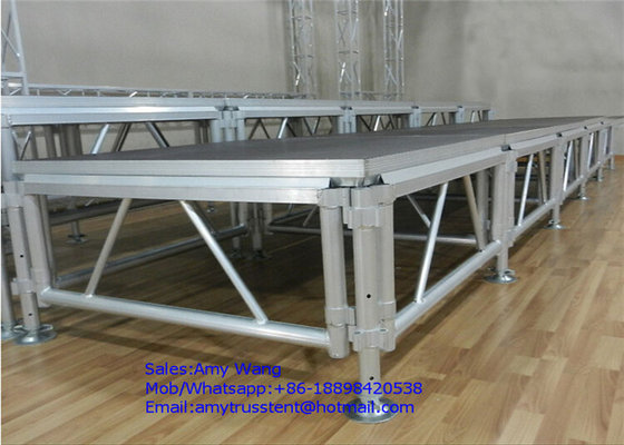 Mobile Adjustable Legs Aluminum Stage Truss Colorful Portable Stage 18mm Plywood Board