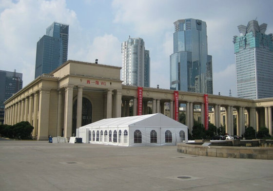 Gazebo Trade Show Tent , A Word Shape White Marquee Tents 10M X 60M Length