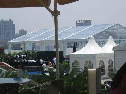 Outdoor Wedding Party Tents Clear Cover And Clear Sidewall 25M X 30M  Length