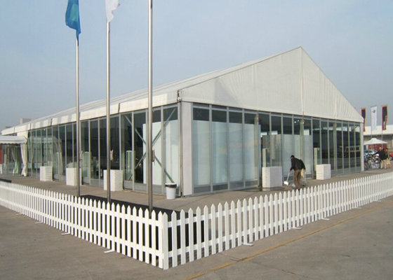 Glass Wall Carton Fair Trade Show Tents 15M X 35M White Roof Cover 5 Years Guarantee