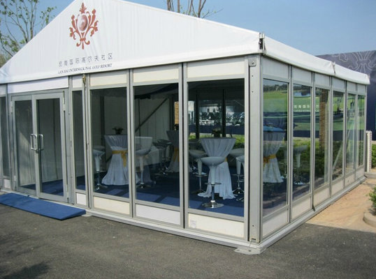 Glass Wall Carton Fair Trade Show Tents 15M X 35M White Roof Cover 5 Years Guarantee