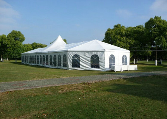 High Peak Shape Wedding Party Tents Canopy 10M X 20M White Ceiling 850G/㎡ White PVC Cover