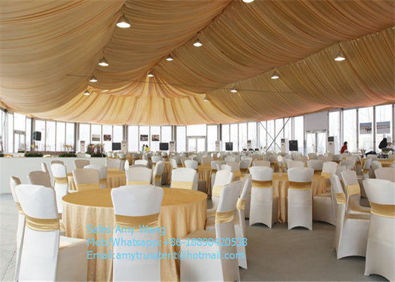 High Peak Outdoor Wedding Marquee , Cumtomized Multi-side Tent With Colorful PVC Roof Cover