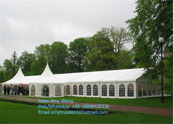 15m Arch Clear Span Tents With White ABS Wall For Luxury Party , Outside Event Tent