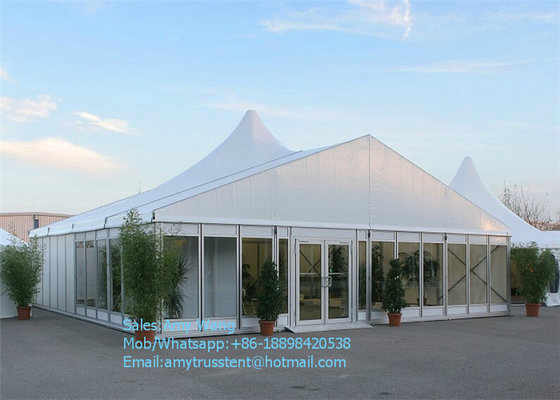 Hexagonal Outdoor Event Tents , Aluminum Frame Backyard Party Tent With Clear Window