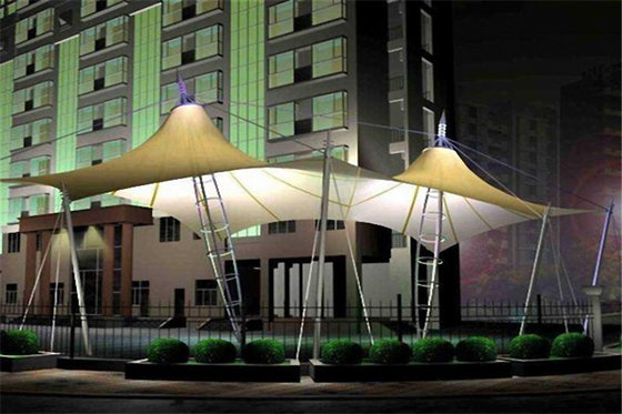 Sun Shade Tension Membrane Structures For Car Parking With PVDF Roof Cover