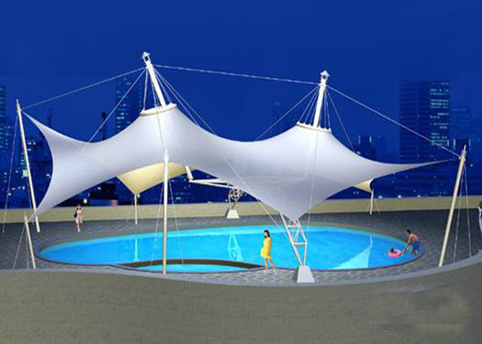 Tensile Cover Swimming Pool Tents , Shade Fabric Tensile Structures Outdoor