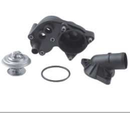 Coolant Outlet Flange Thermostat Housing Assembly WITH TWO CLIP ON TEMPERATURE PORT 2L2Z-8592-BA for FORD