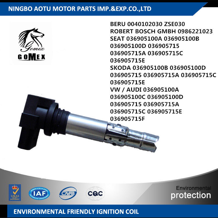 Car Ignition Coil unit for VW / AUDI 036905715A 036905715C BERU 0040102030 SKODA  SEAT 036905100A ignition parts