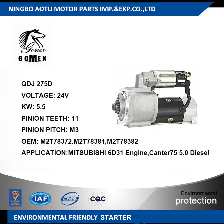 M2T78372 M2T78381 M2T78382 Commercial Vehicle Parts Diesel Engine Starter Motor Components for MITSUBISHI 6D31