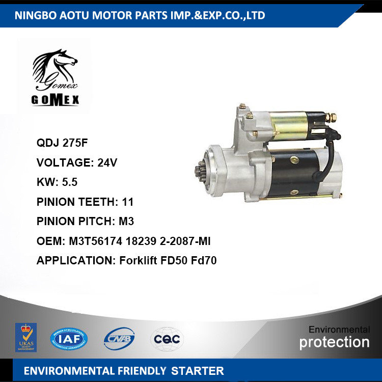 Forklift FD50 Fd70 Commercial Vehicle Parts Engine Starter Motor replacement M3T56174 18239 2-2087-MI