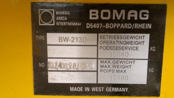 Germany Bomag BW213D roller,used Bomag compactor BW225D-3with cheap price supplier