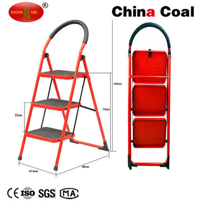 Portable light wight folding 3 steps steel ladder YMS203