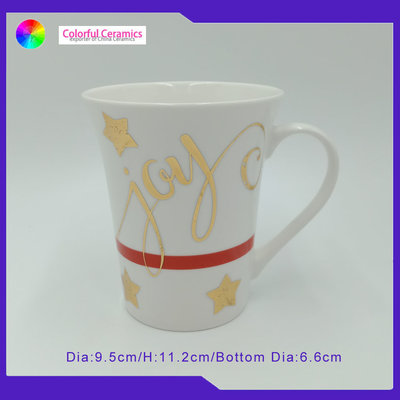 Party New Bone China Mug White Wine Glass Pilaster With Gold Decal