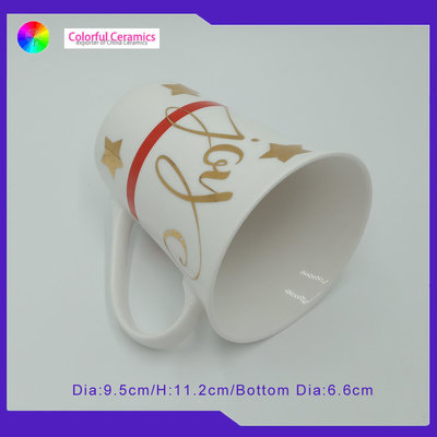 Party New Bone China Mug White Wine Glass Pilaster With Gold Decal