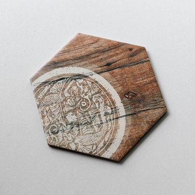 Houten Reeks Hexagon Keramische tegel Ceramische het Mozaïektegel van de 8 X 9,2 Duimglans