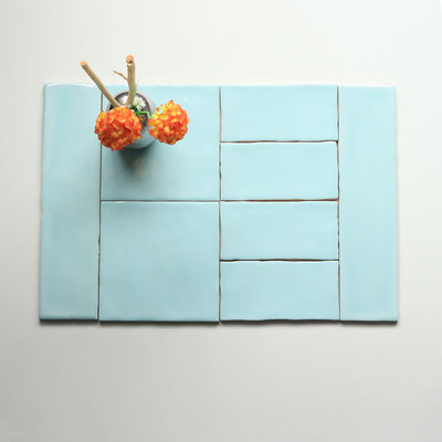 Verglaasde de Metrotegel van Duck Egg Blue Color Rough van het restaurantdecor Oppervlakte
